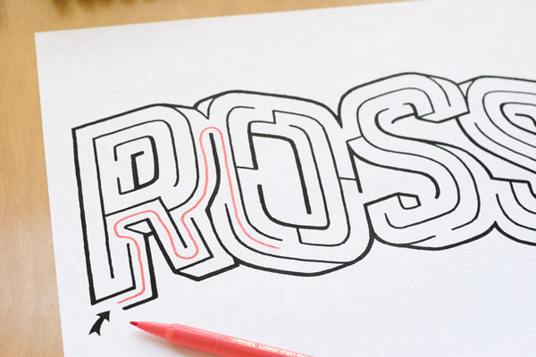 ROSS Name Maze | Instant Download Printable PDF | Imaginary Animal