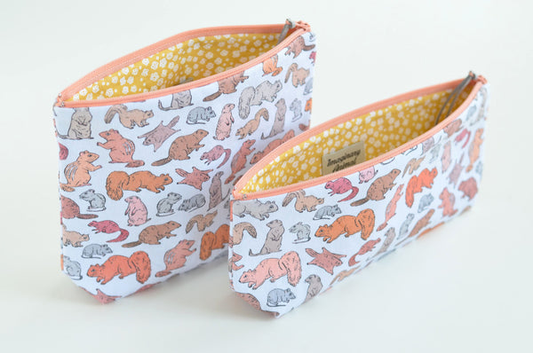 Cute Gnawing Rodents Zipper Pouch | Imaginary Animal